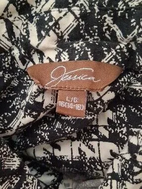 Jessica | Tops | Jessica Black White Patterned Buttonfront Top 30 ...